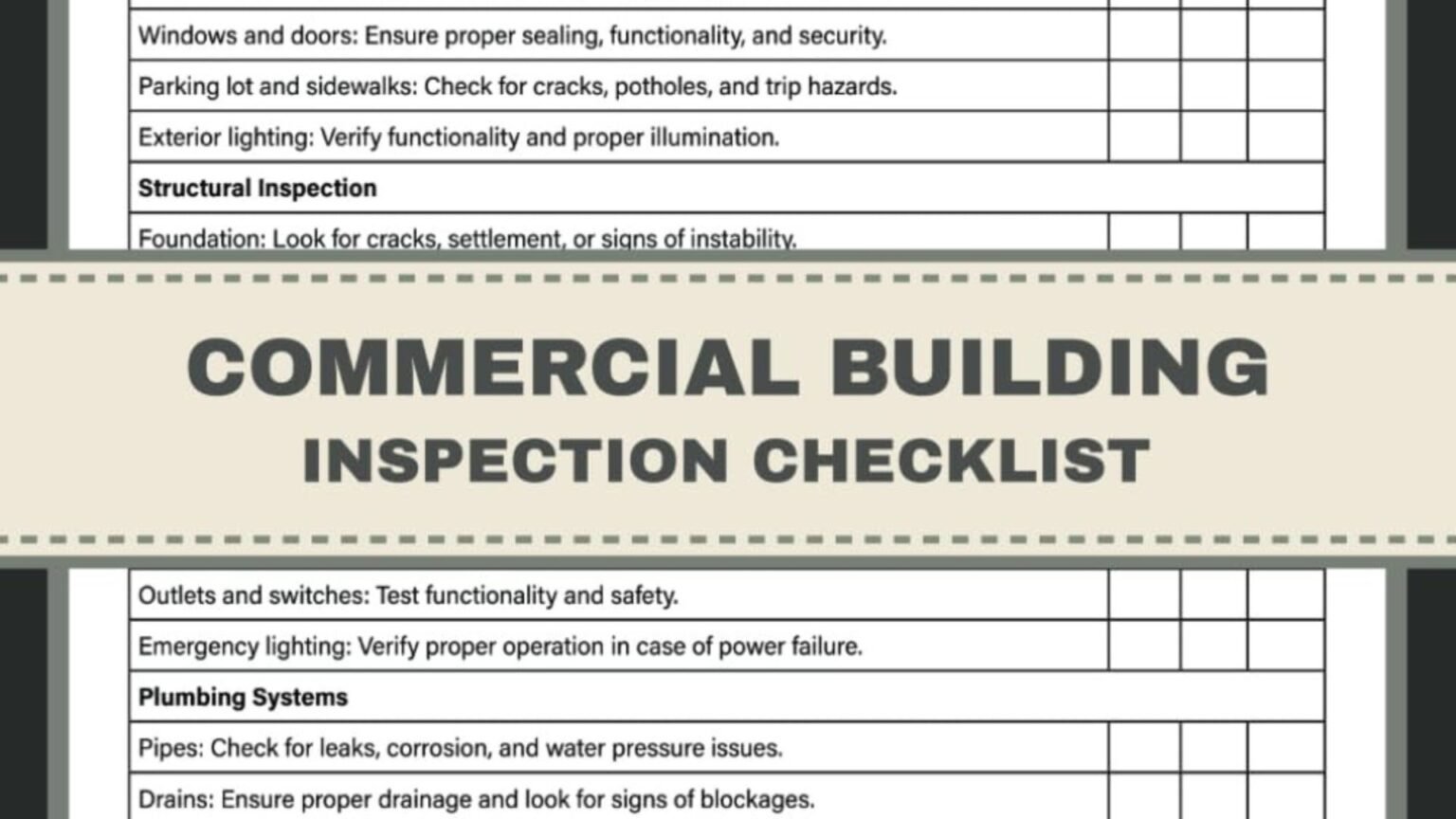 Commercial Building Inspection Checklist For Landlords